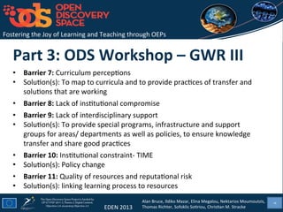ODS workshop at Eden 2013 | PPT | Free download