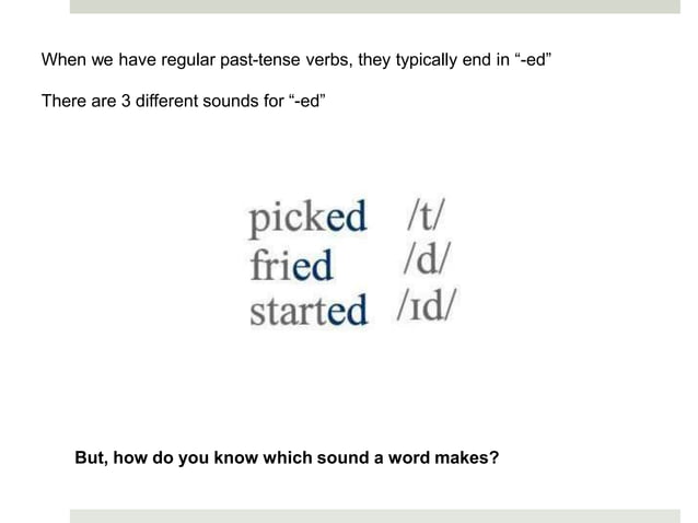 ED Endings in English Language first part | PPT