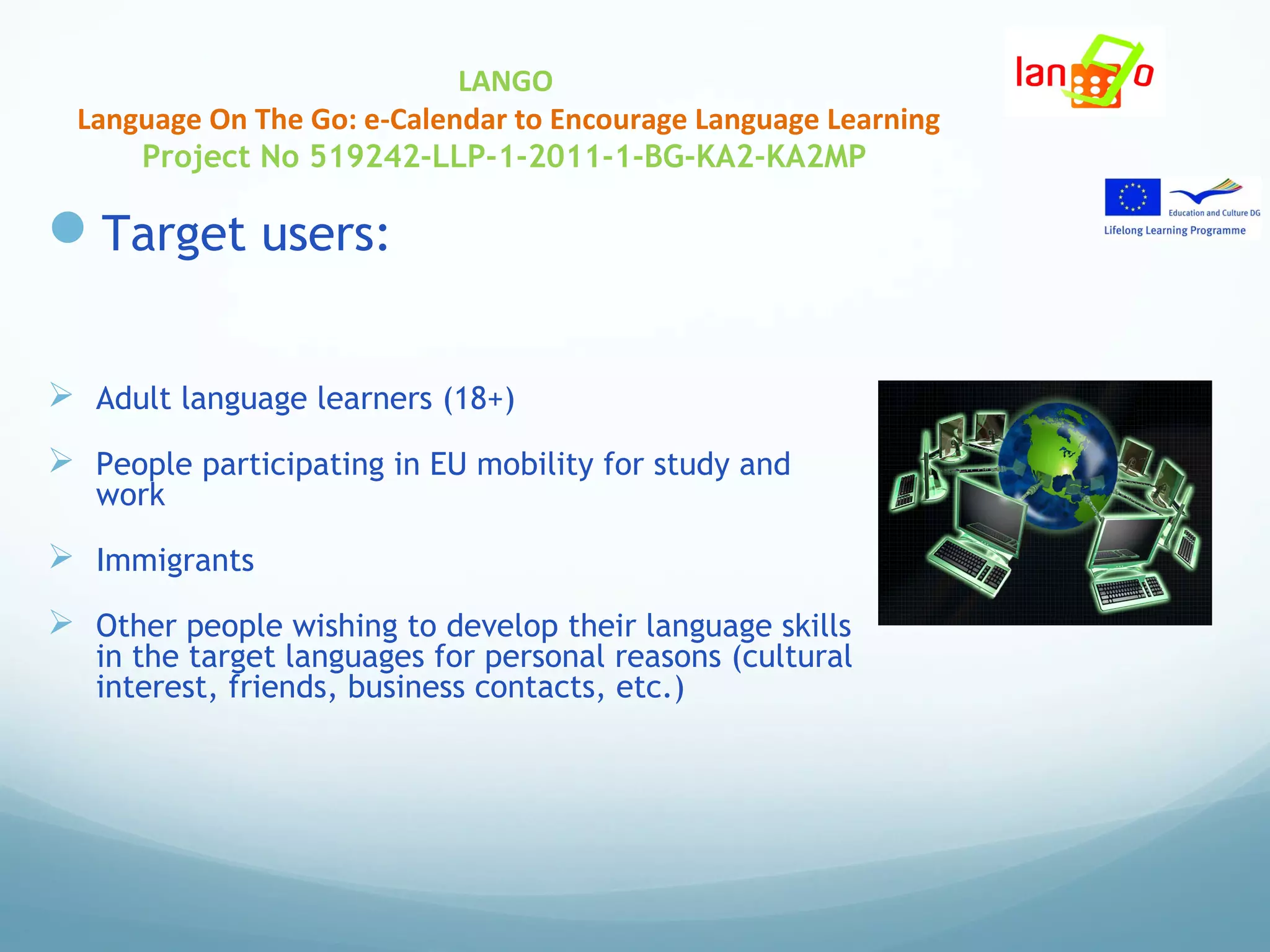 LANGO - mobile language learning project (EDEN Conference, Oslo, June ...