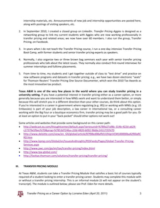 TRANSFER PRICING AS A CAREER OPTION | PDF