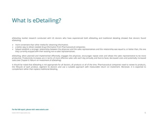 eDetailing: A Strategic Analysis Of Implementation And ROI (mini) | PPT