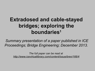 Extradosed Bridges: Exploring the Boundaries | PPT