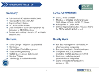 CDISC Edetek Panther CTMP introduction | PPTX