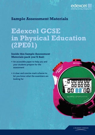 Edexcel GCSE PE More Sample Assessment Material | PDF