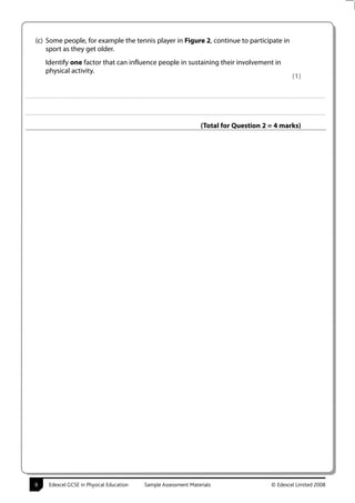 Edexcel GCSE PE More Sample Assessment Material | PDF