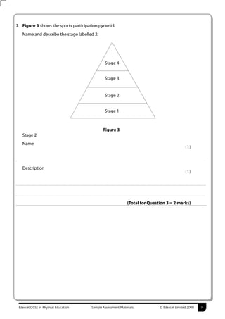 Edexcel GCSE PE More Sample Assessment Material | PDF