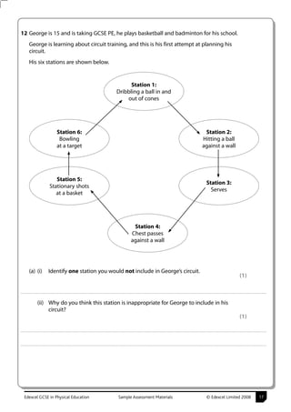 Edexcel GCSE PE More Sample Assessment Material | PDF