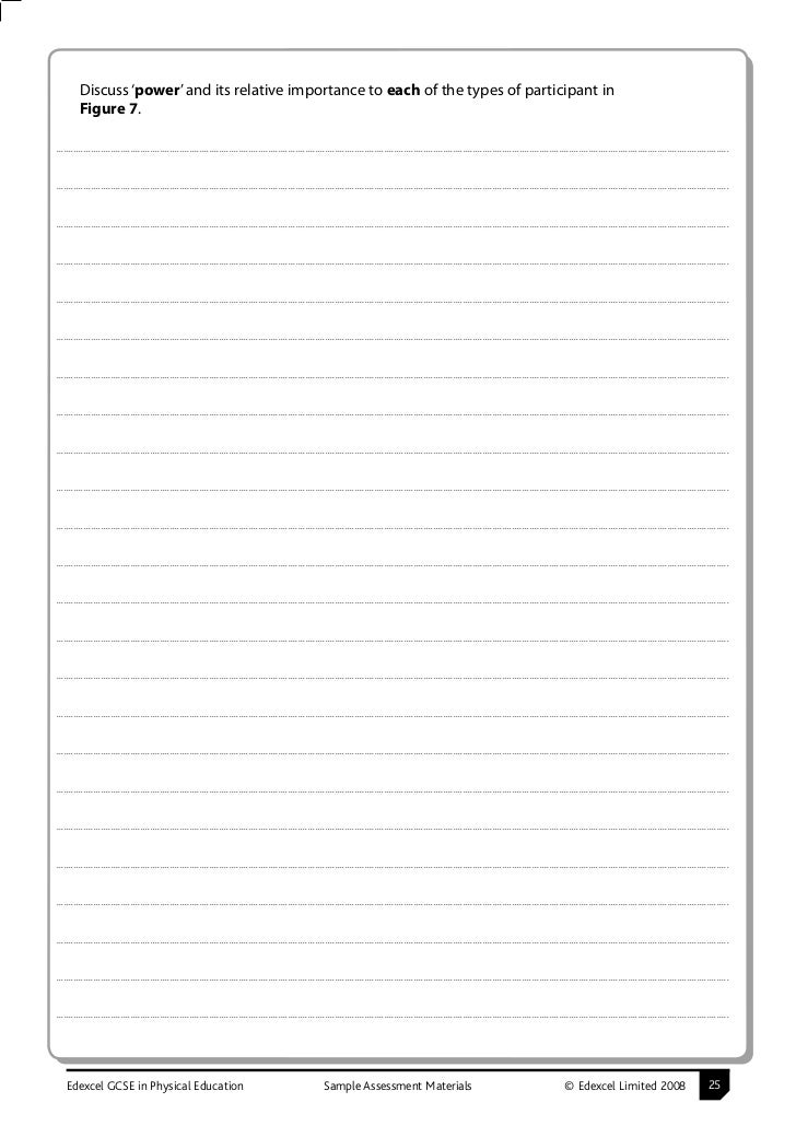 Edexcel GCSE PE More Sample Assessment Material