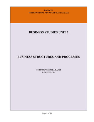 Edexcel ial-business-studies-unit-2 | PDF