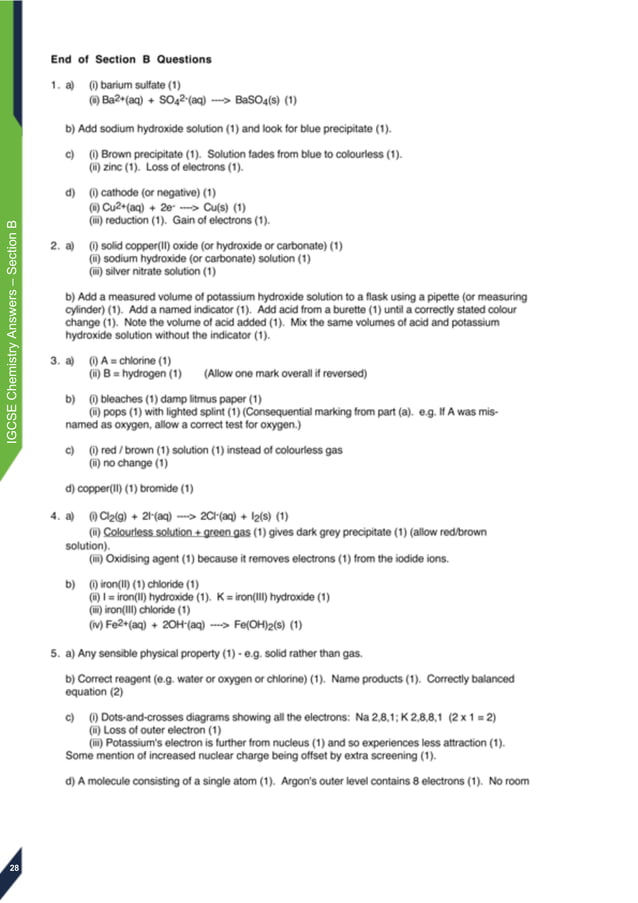 Edexcel Igcse Chemistry Answers Pdf Chemistry Science