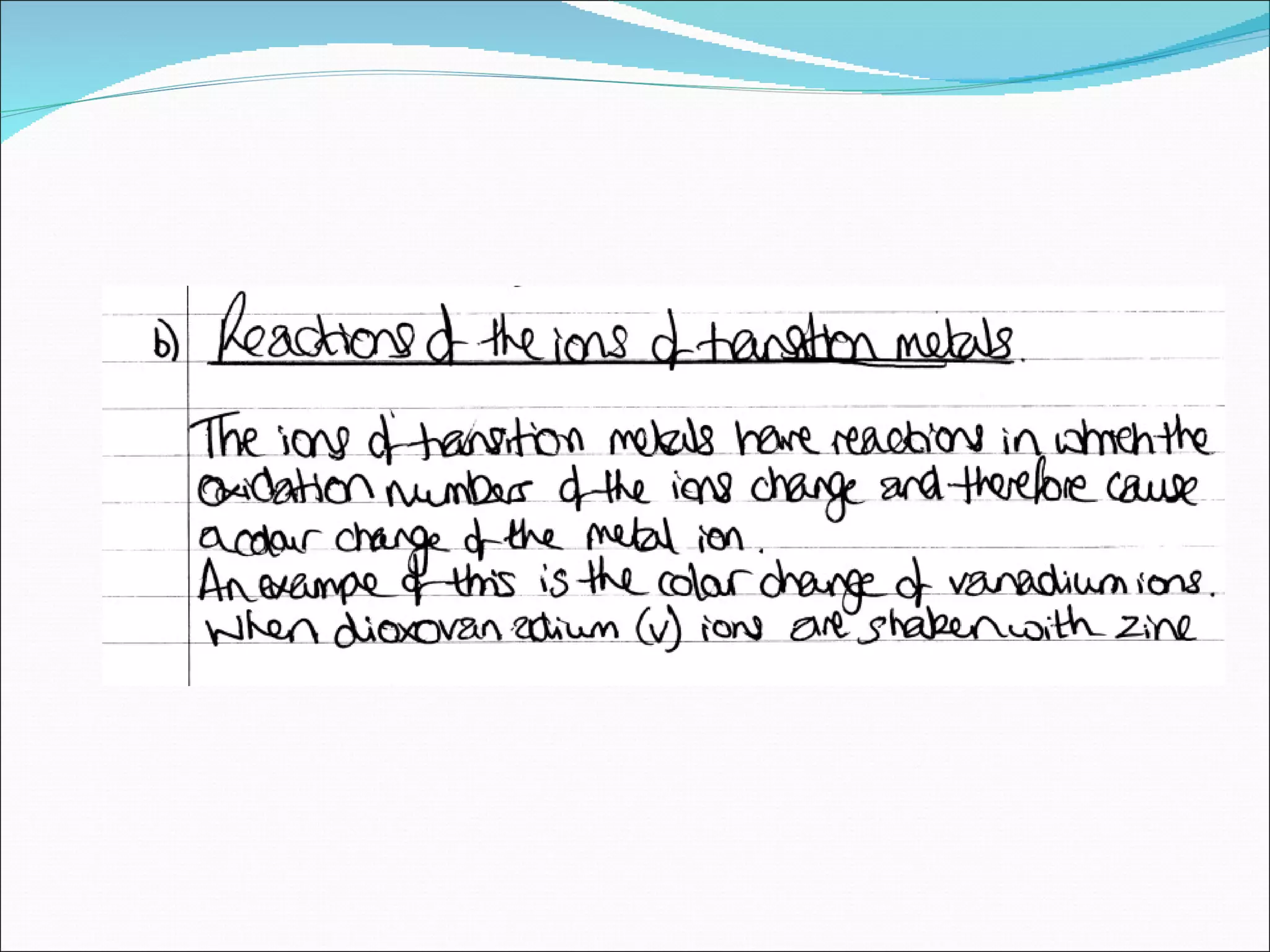 Edexcel A2 Chemistry Transition Metals | PPT