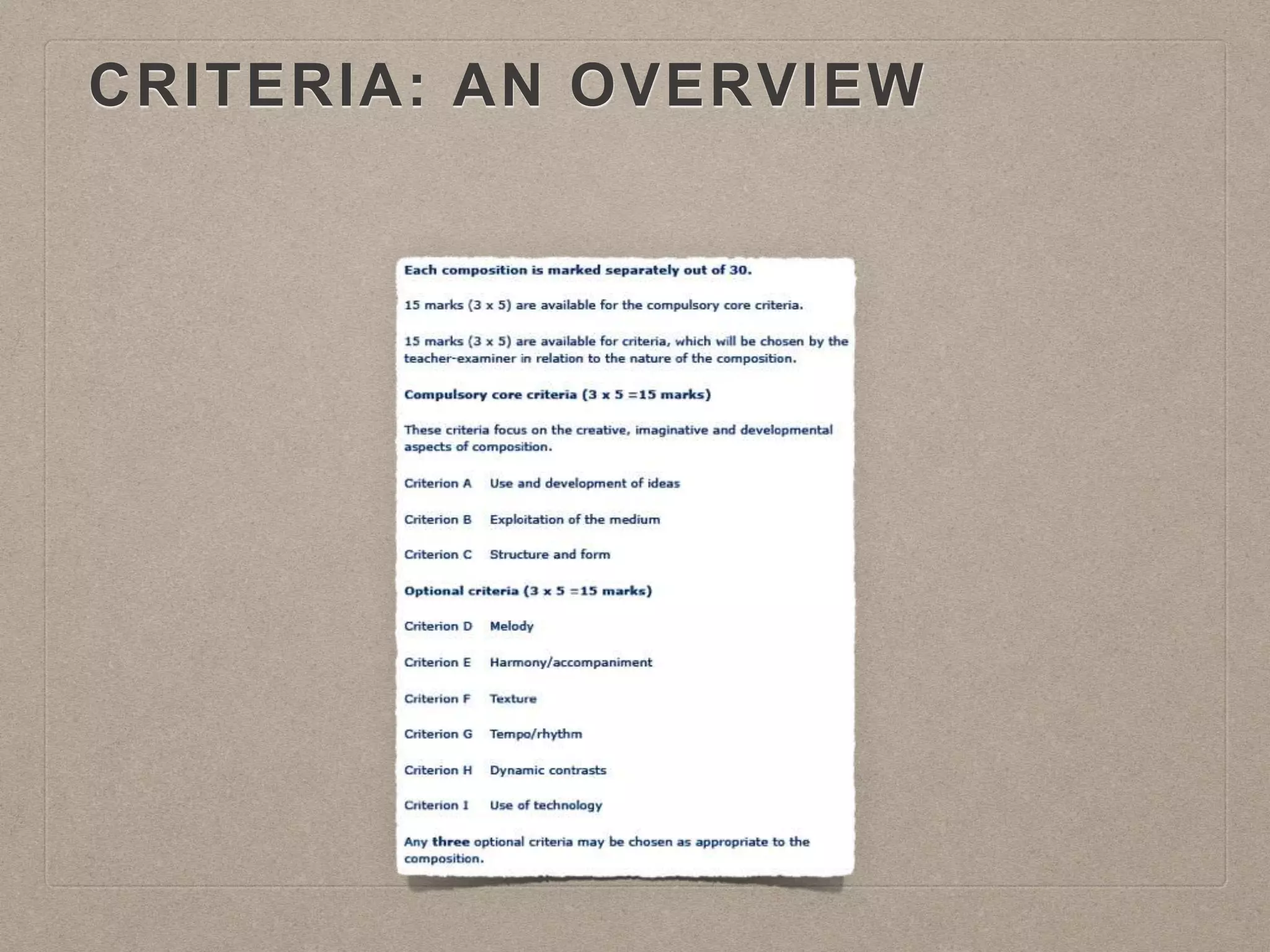 Edexcel GCSE Composition info ppt | PPTX