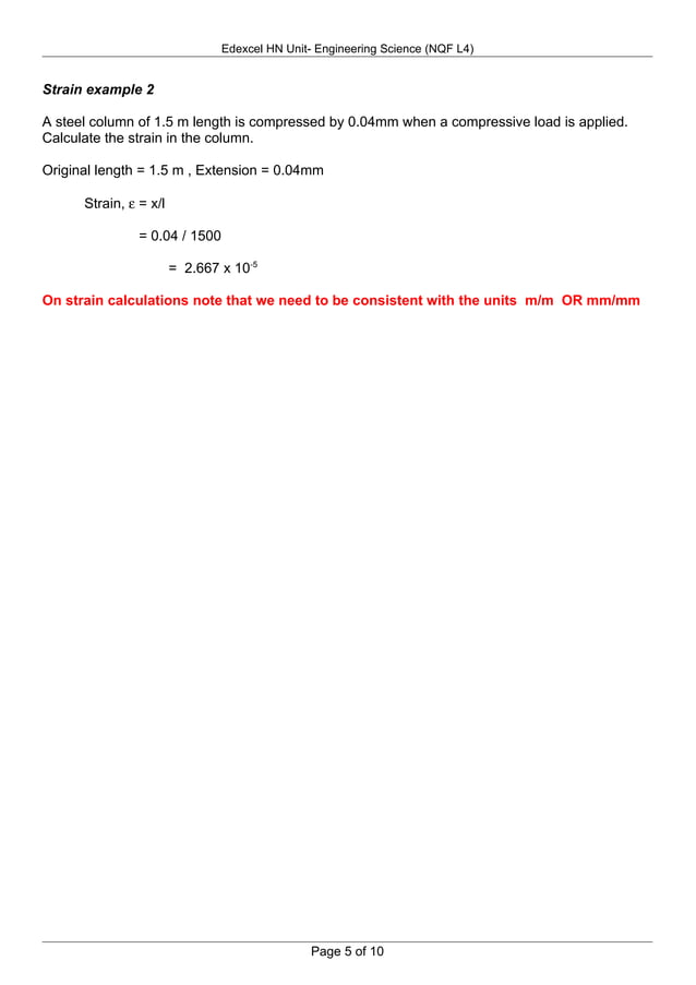 Edexcel HND Unit- Engineering Science (Nqf L4) | DOC