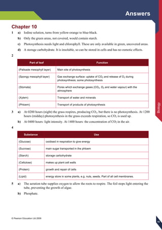 Edexcel igcse biology answers | PDF