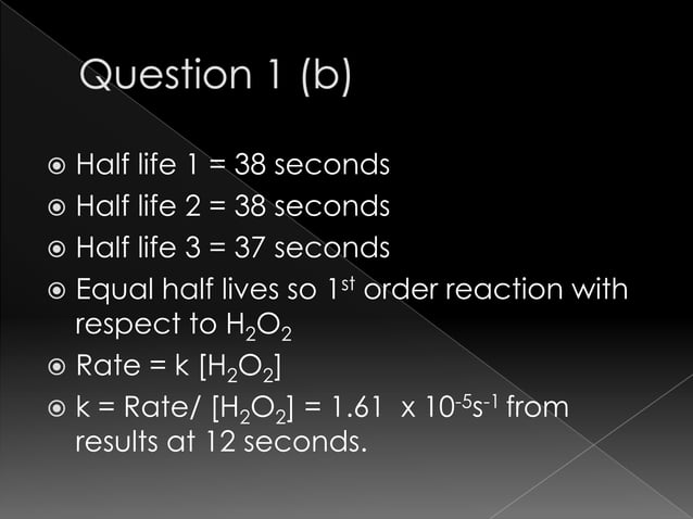 Edexcel rate of reaction questions A2 | PPTX
