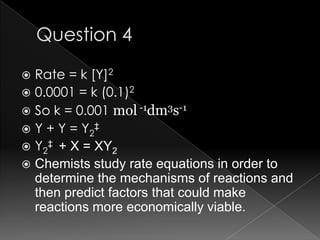 Edexcel rate of reaction questions A2 | PPTX