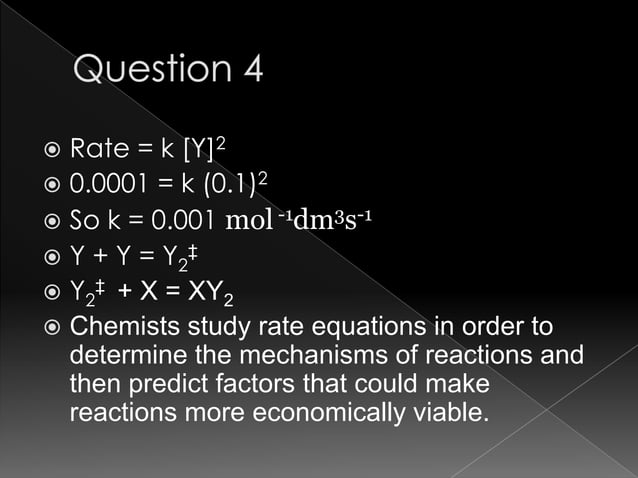 Edexcel rate of reaction questions A2 | PPTX