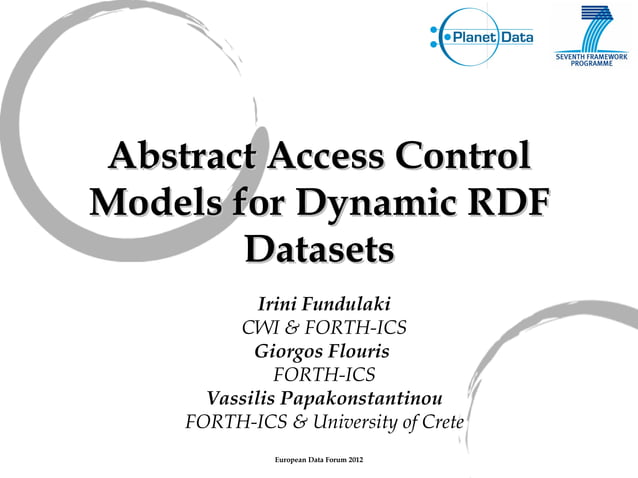 Abstract Access Control Model for Dynamic RDF Datasets | PPT