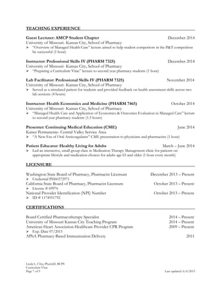 Linda Chia- Curriculum Vitae | PDF