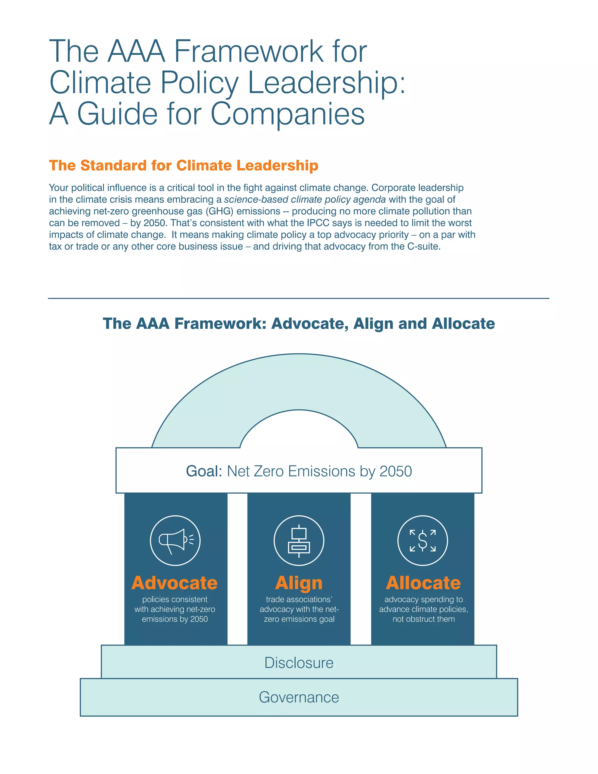 The AAA Framework for Climate Policy Leadership: A Guide for Companies ...