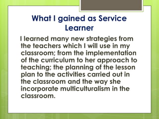 Edf 2085 service learning journal | PPT