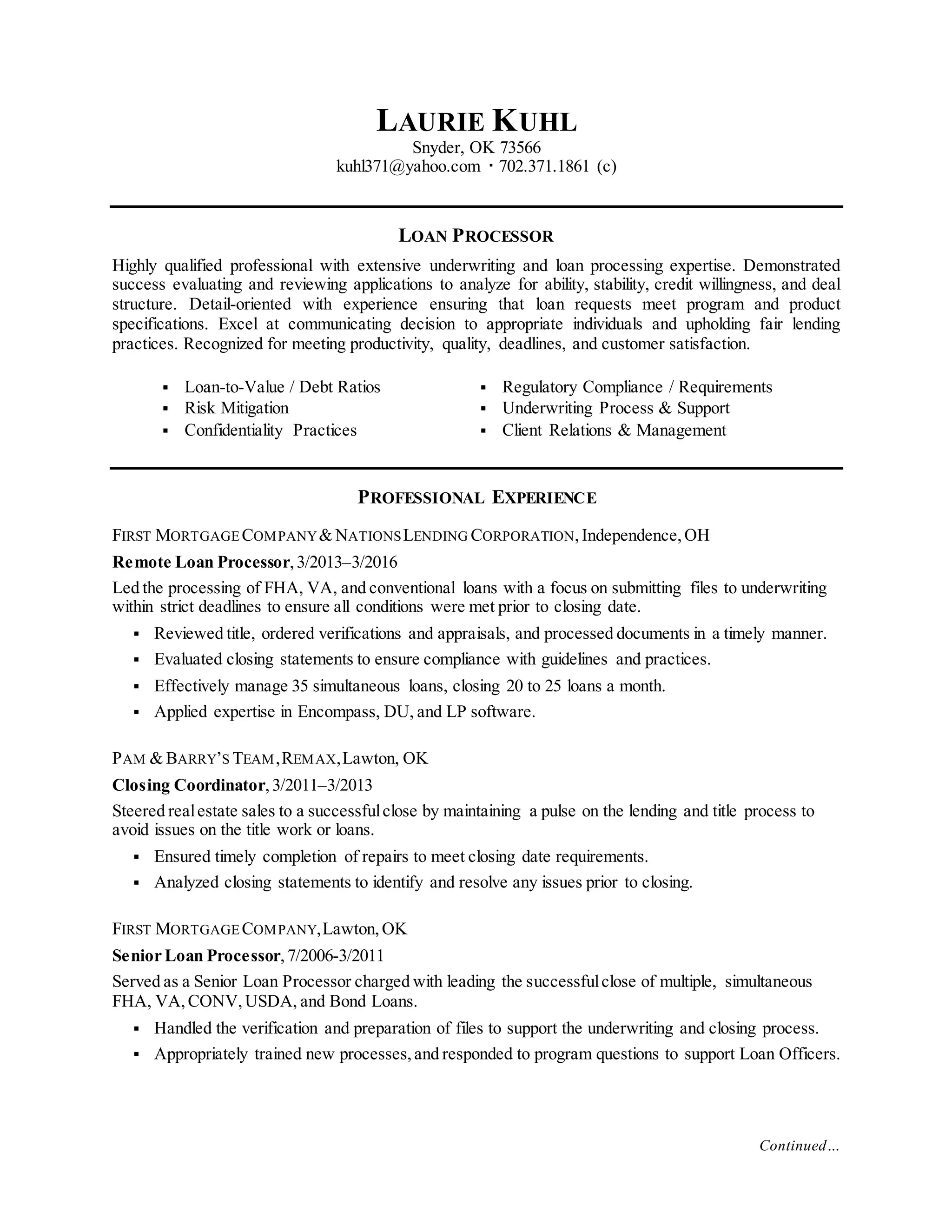 kuhl resume | DOCX