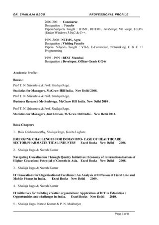 shailaja_profile | DOC | Telecommunications Industry | Industries