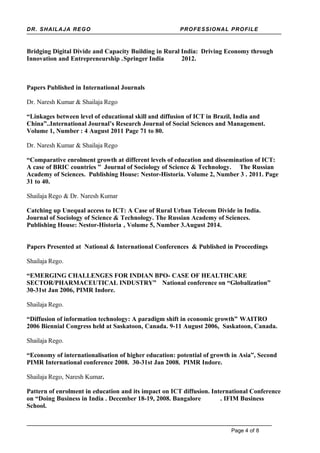 shailaja_profile | DOC | Telecommunications Industry | Industries