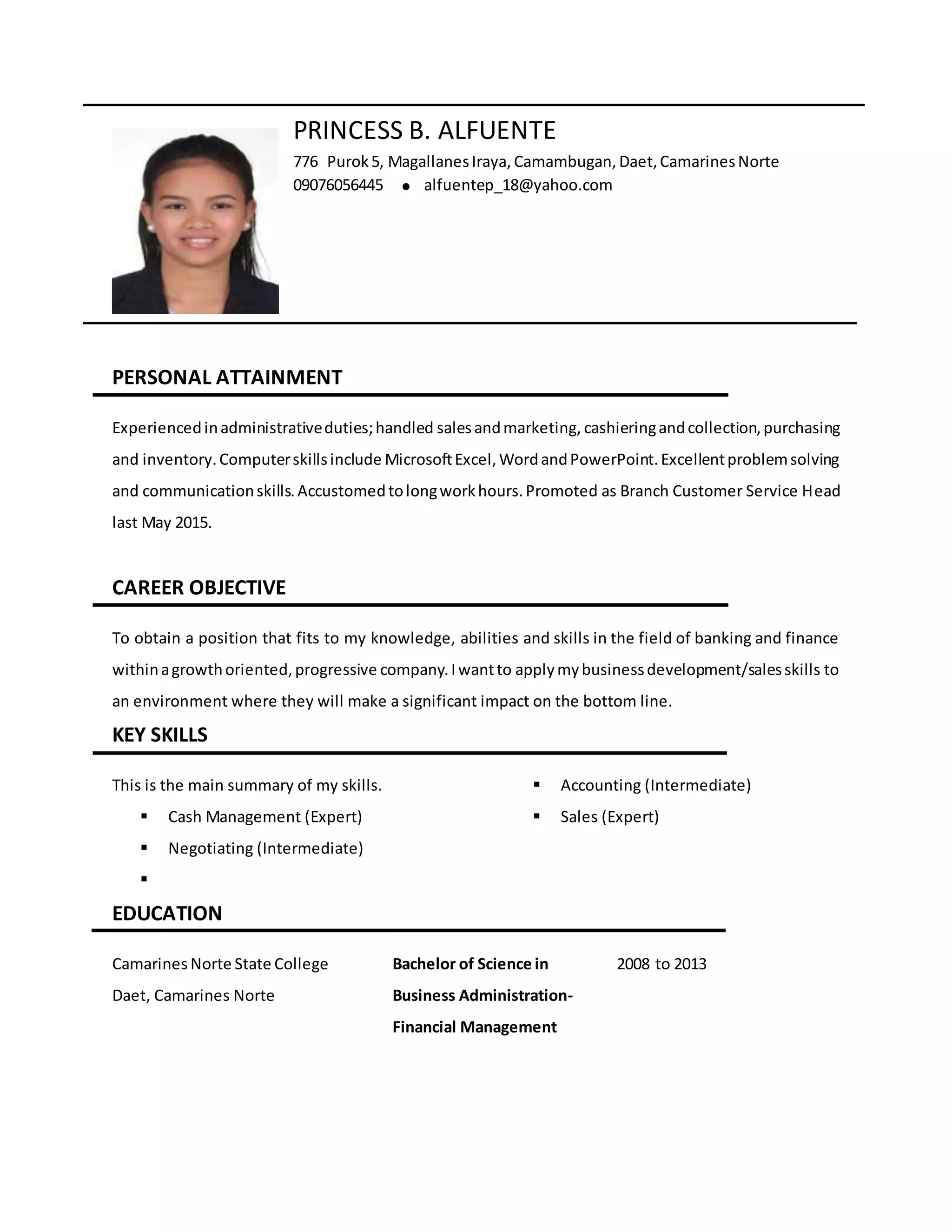 PRINCESS B. ALFUNTE FINAL RESUME | DOCX