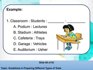 Guidelines in Preparing Different Types of Tests | PPTX