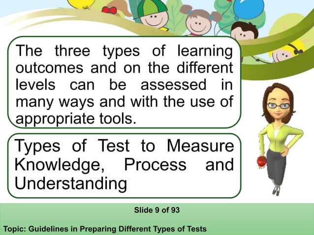 Guidelines in Preparing Different Types of Tests | PPTX | Standardized ...