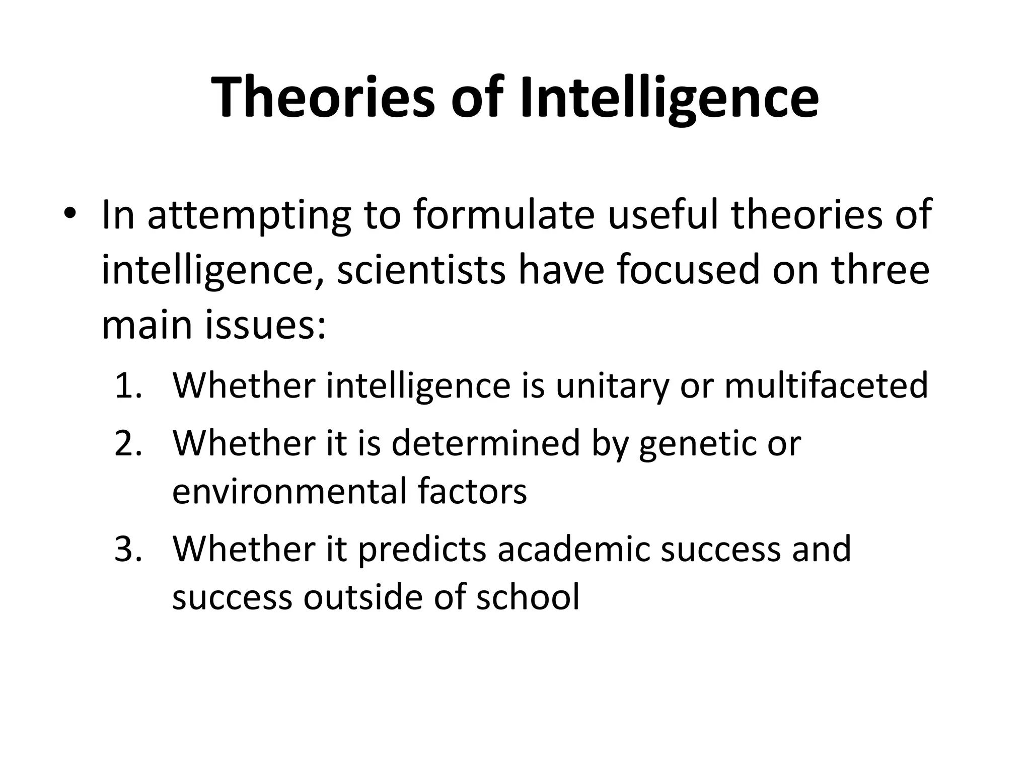 Intelligence and Achievement | PPTX