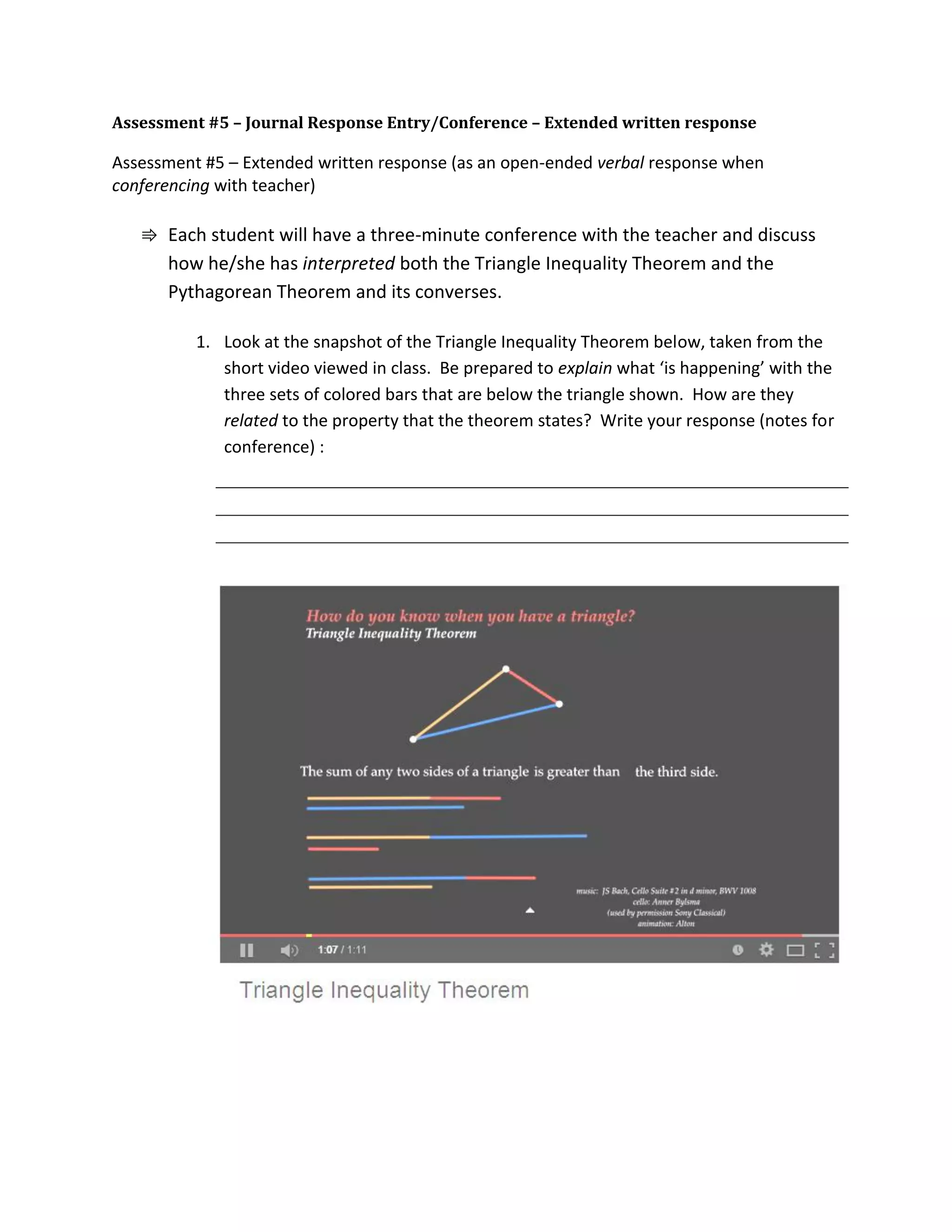 Triangle Inequality Theorem: Activities and Assessment Methods | PDF