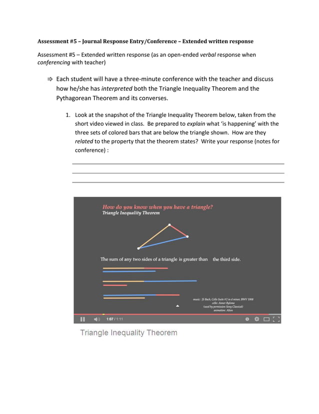 Triangle Inequality Theorem: Activities and Assessment Methods | PDF ...