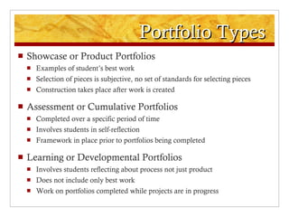 Action Research Project: Electronic Portfolios | PPT