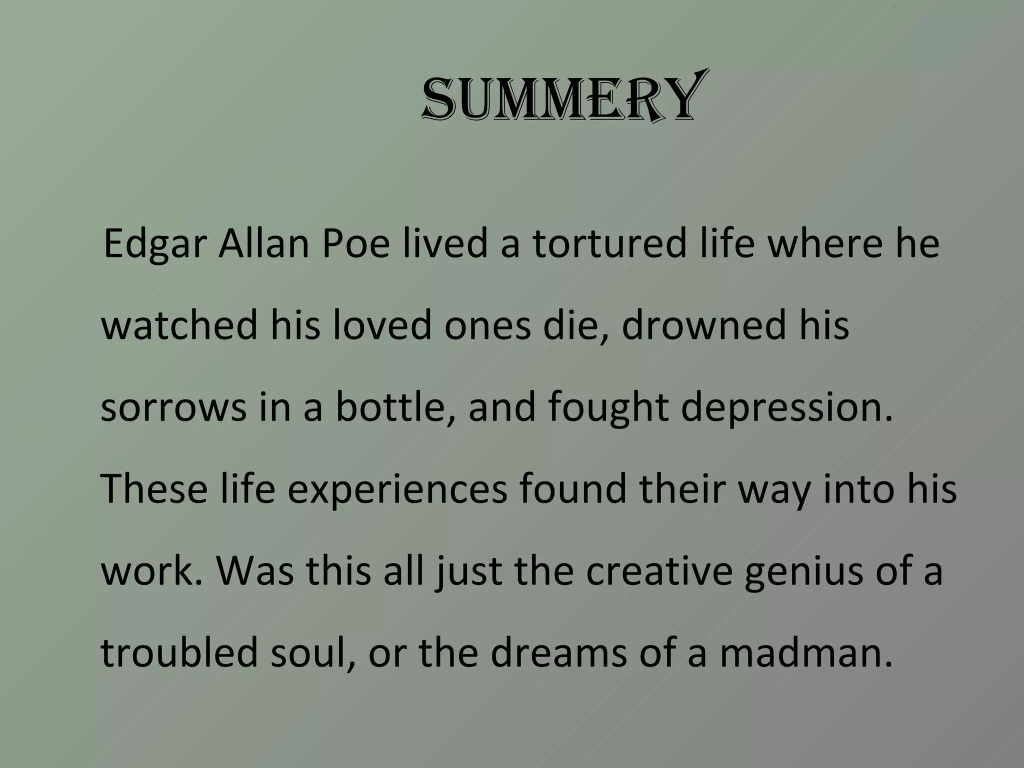 Edgar allan poe | PPT | Free Download