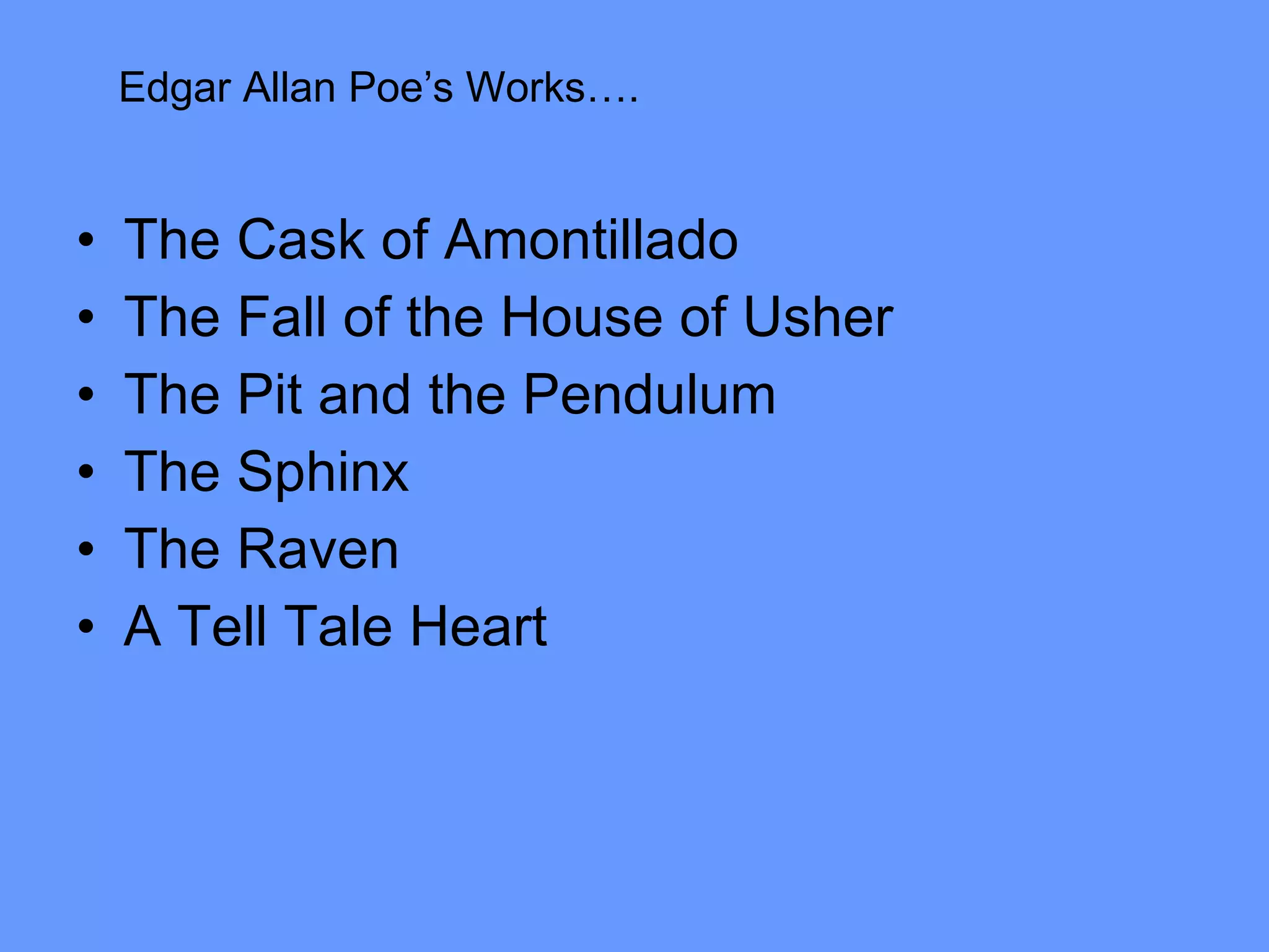 Edgar Allan Poe Power Point | PPT