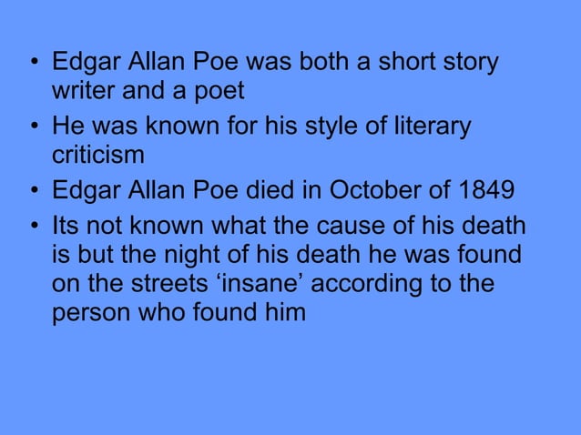 Edgar Allan Poe Power Point | PPT