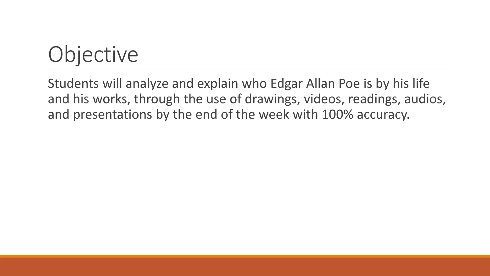 Edgar allan poe unit plan | PPTX | Education