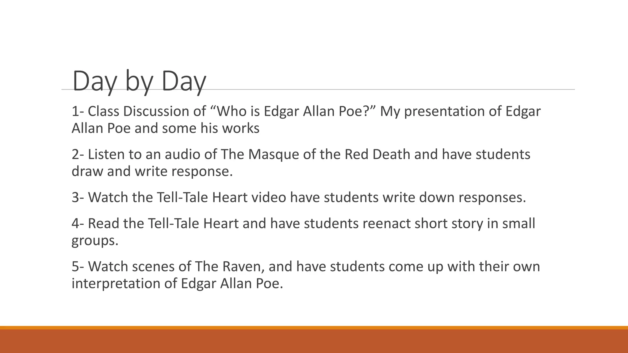 Edgar allan poe unit plan | PPTX | Education