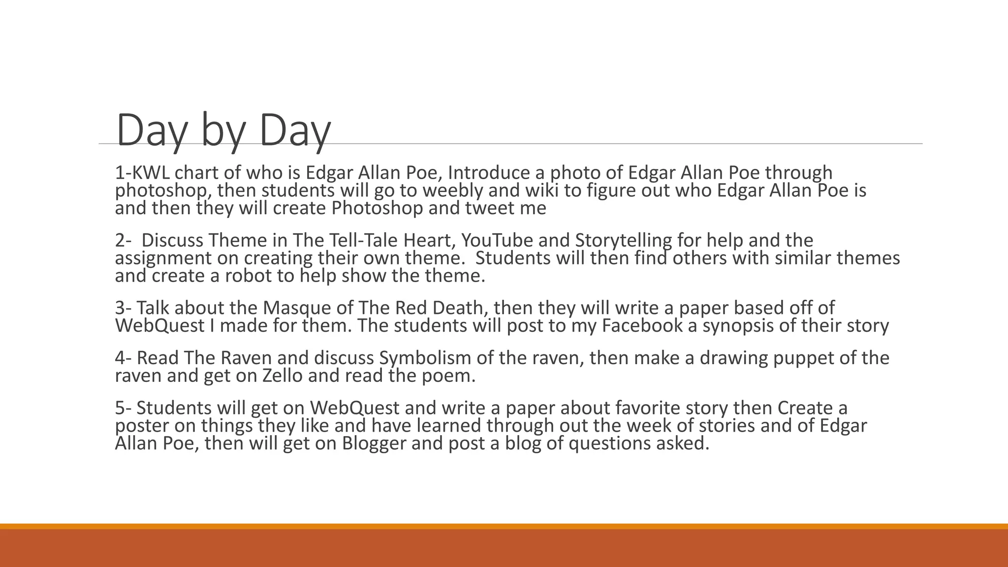 Edgar allan poe unit plan | PPTX