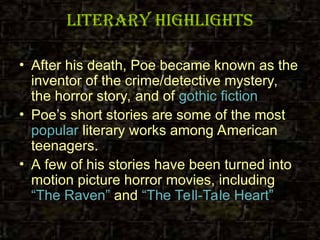 Edgar Allen Poe The mystery and horror stories writer.ppt