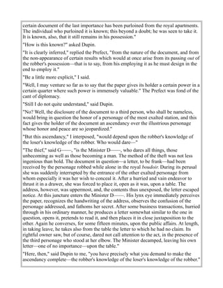Edgar Allen Poe, The Purloined Letter | PDF
