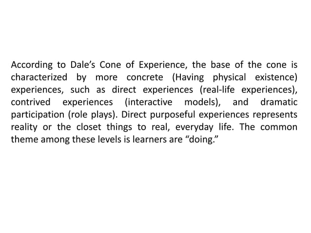 Edgar Cone of Learning (Edgar Cone of Experience) | PPTX | Education