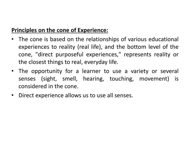 Edgar Cone of Learning (Edgar Cone of Experience) | PPTX | Education