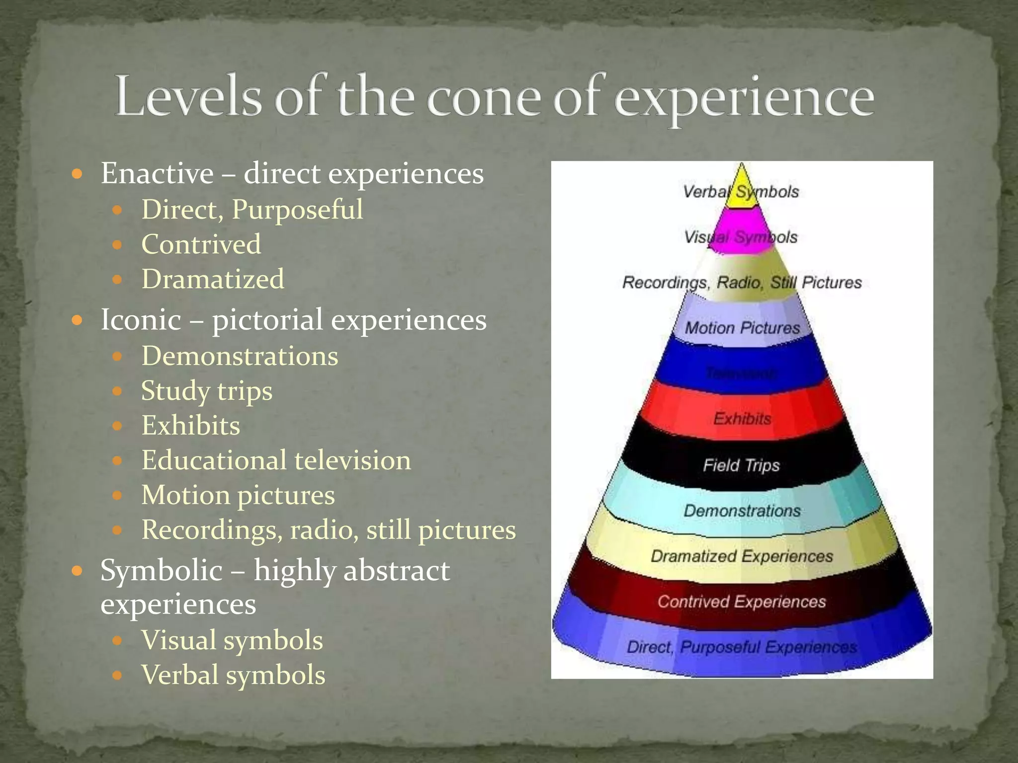 Edgar dale s cone of experience | PPTX