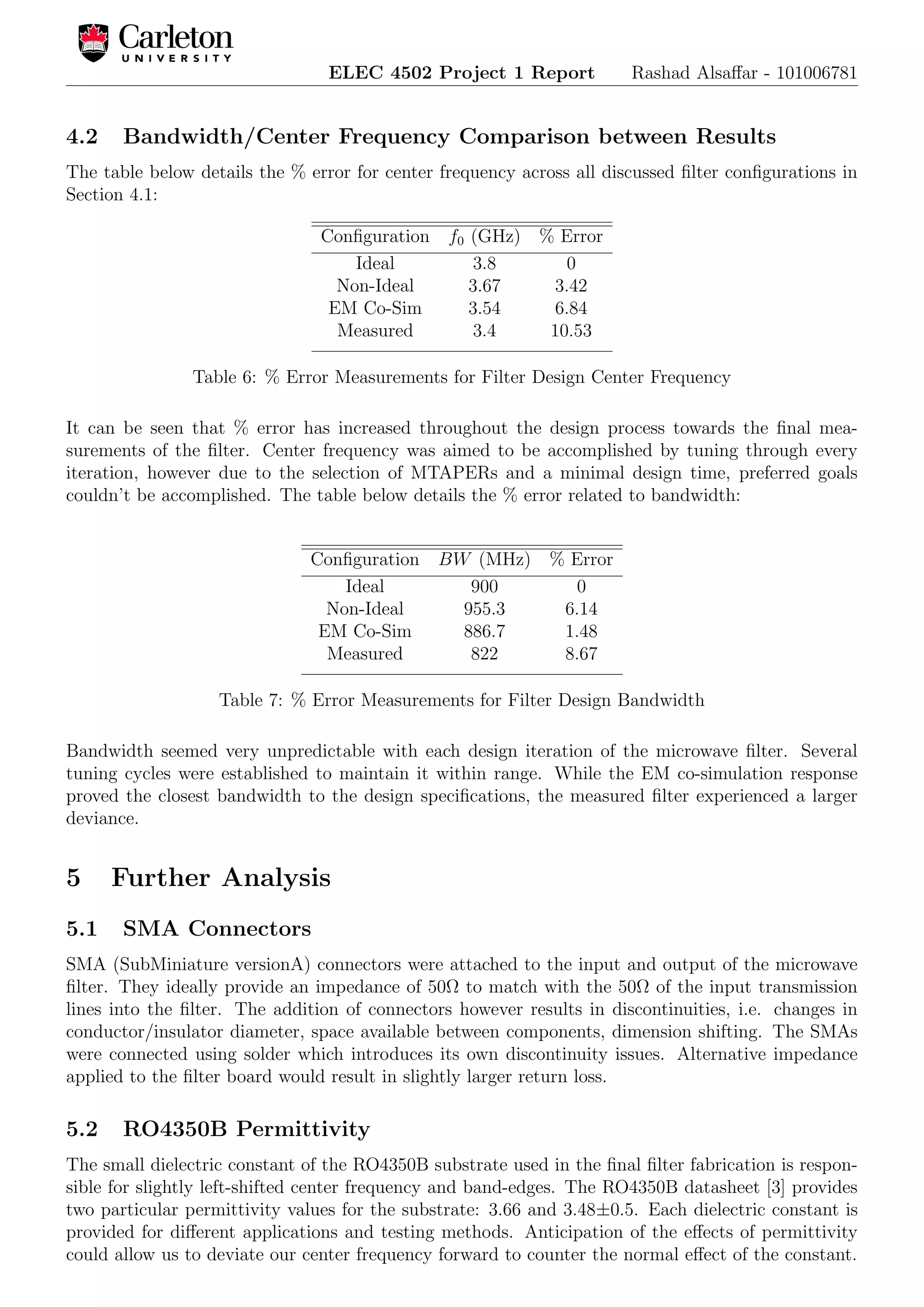 Edge-Coupled Bandpass Microstrip Filter Design | PDF