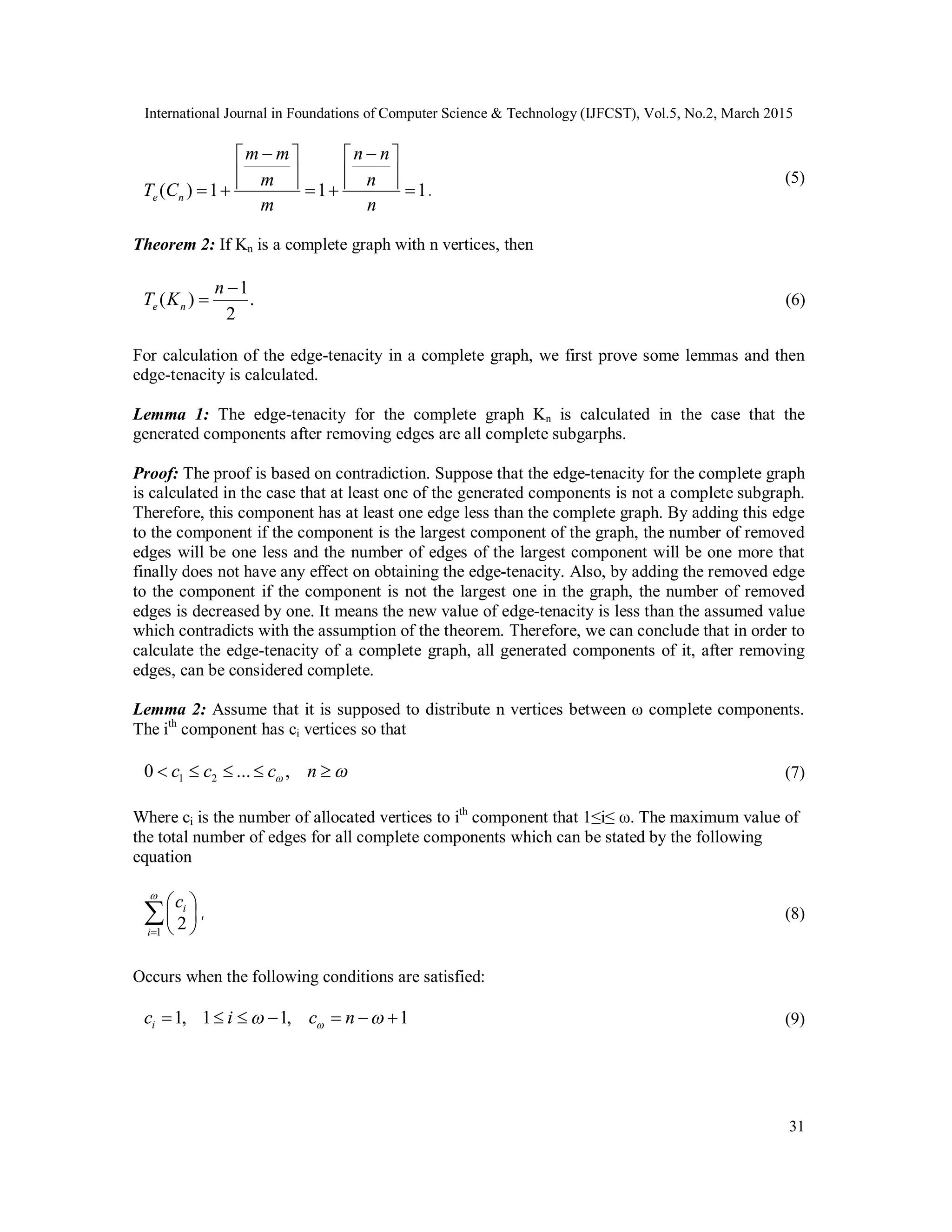 Edge tenacity in cycles and complete | PDF | Physics | Science