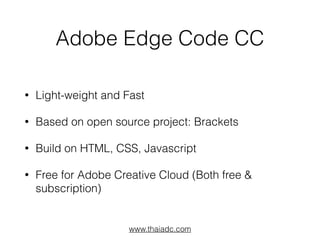 Getting Started Adobe Edge Code CC & Brackets | PPT