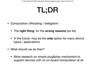 Edge computing offloading: status & perspectives | PDF